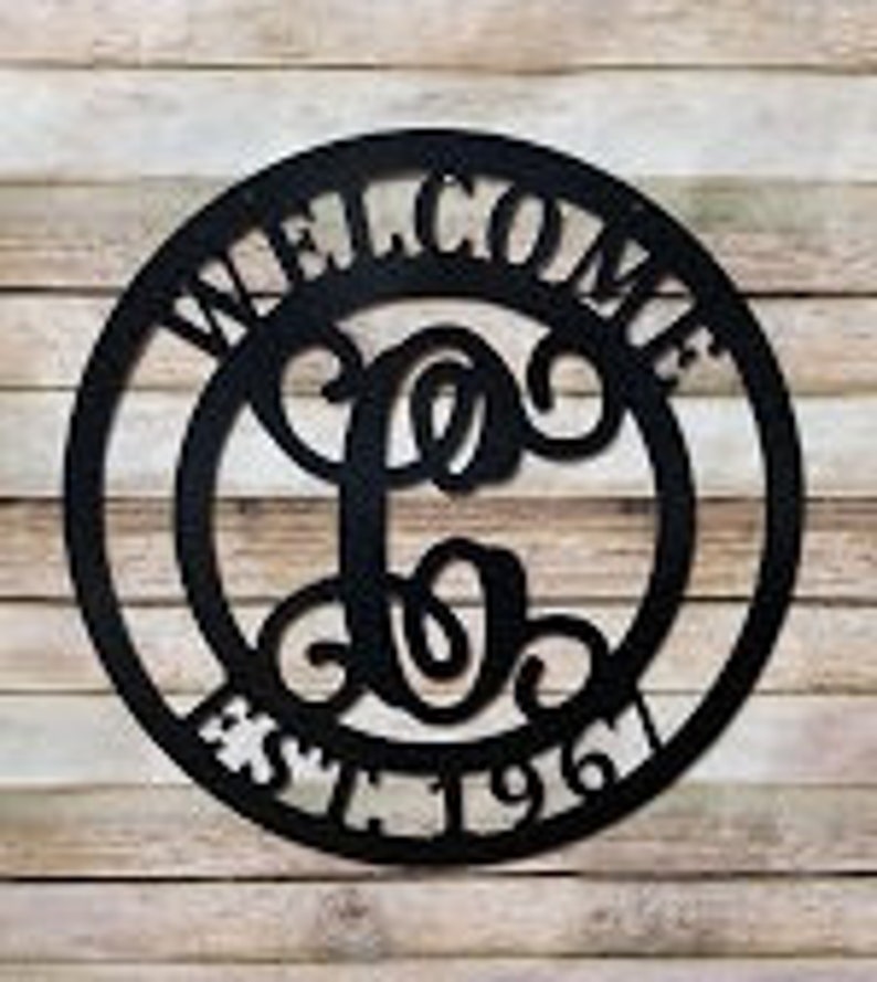Welcome Last Name Est Sign Cutout for Front Door or Porch 18 - Etsy