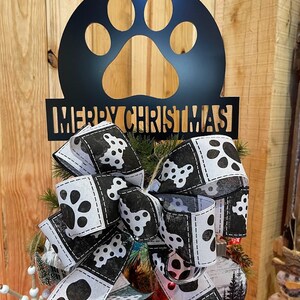 Dog Tree Topper Personalized With Paw Prints and Name or Words - Custom ...