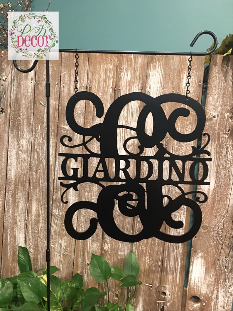Custom Monogram Name Garden Flag - 12-14in Weatherproof Garden Flag ...