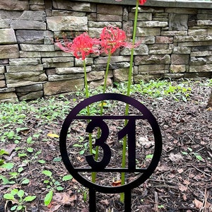 Address Sign - Metal ACM Address Garden Flag - House Number Yard Stake ...