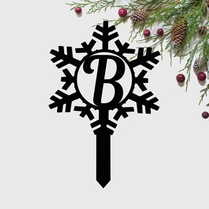 Initial Monogram Snowflake Tree Topper for Christmas Tree - Christmas ...