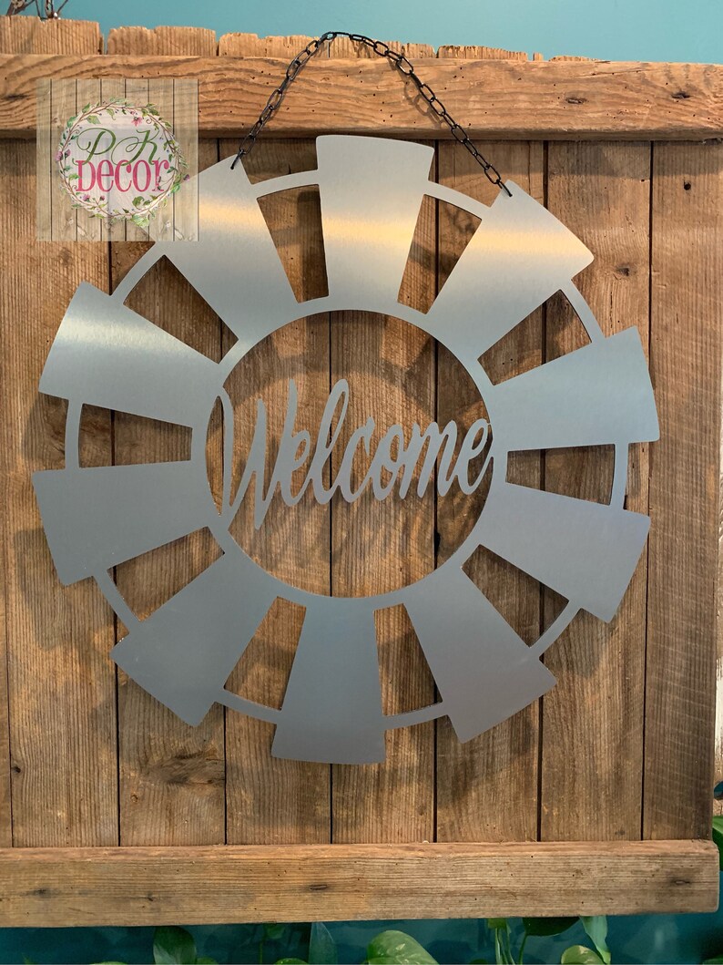 Windmill Welcome Sign Front Porch 24 Metal ACM | Etsy