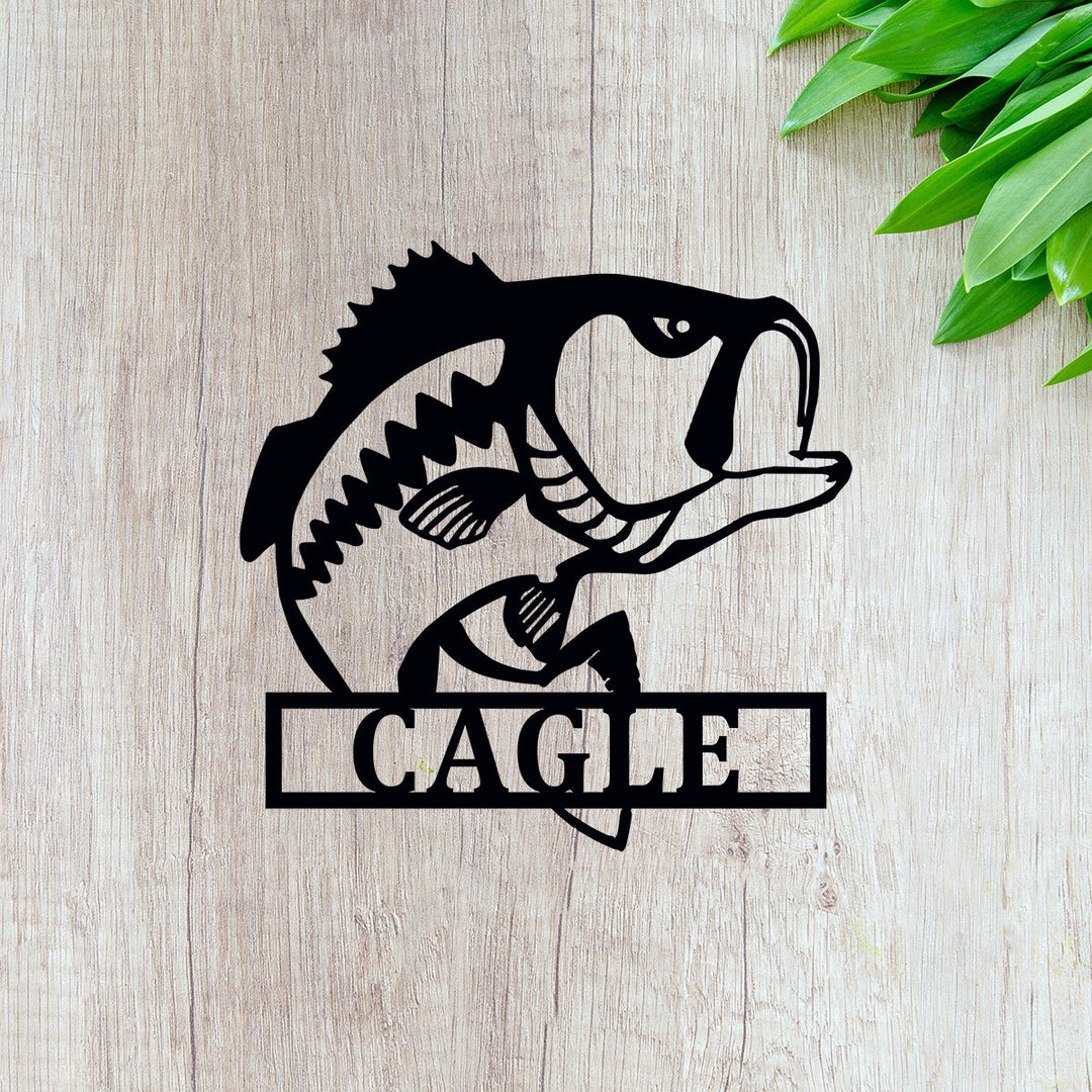 Bass Fish Wall Decor Customized Bass Fish Sign Personalized Lake House ...