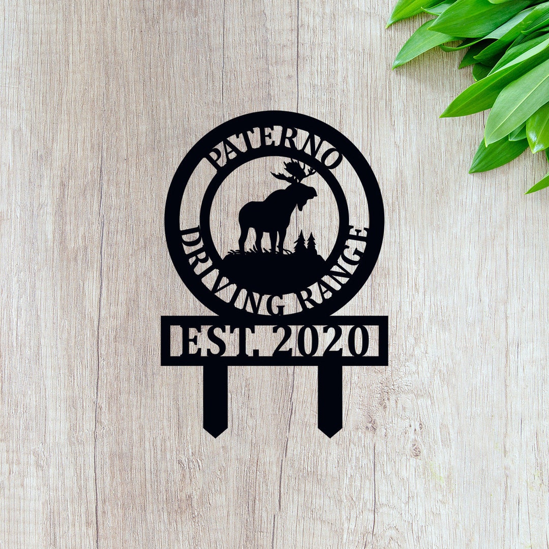 Customized Moose Cabin Yard Sign W Yard Stakes Personalized Mountain ...