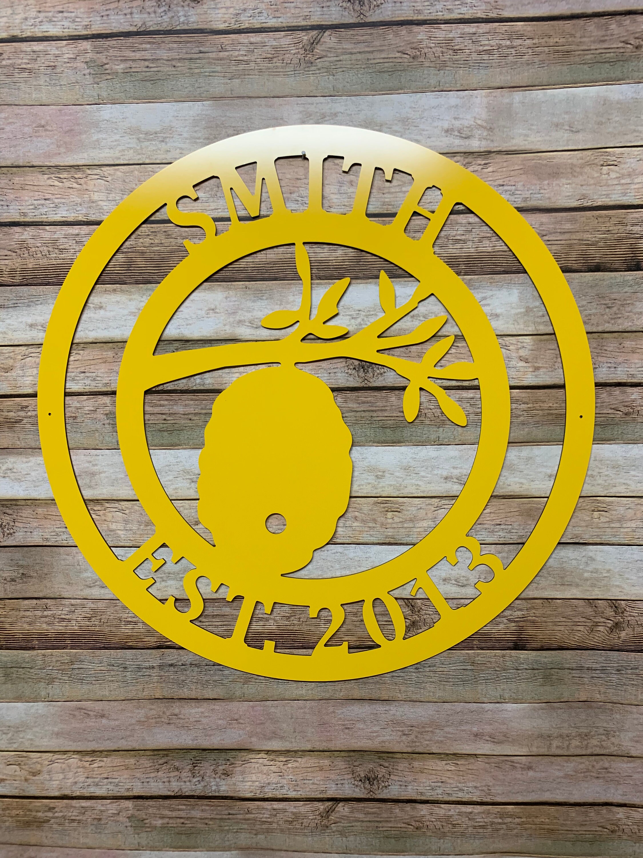 Custom Bee Hive Sign 24 Inch ACM Bee Metal Sign Apiary | Etsy
