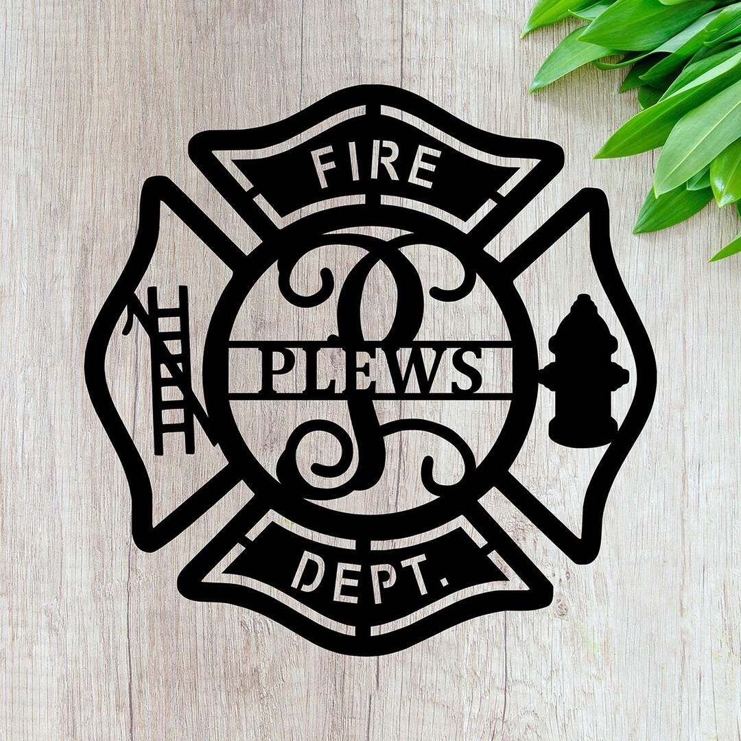 Fireman Sign - ACM Metal 24" Monogram Firefighter Decor - Firefighter ...