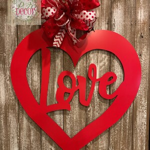 Heart Sign Wedding Love Sign Valentines Day QUICK Ship Red Heart Decor ...