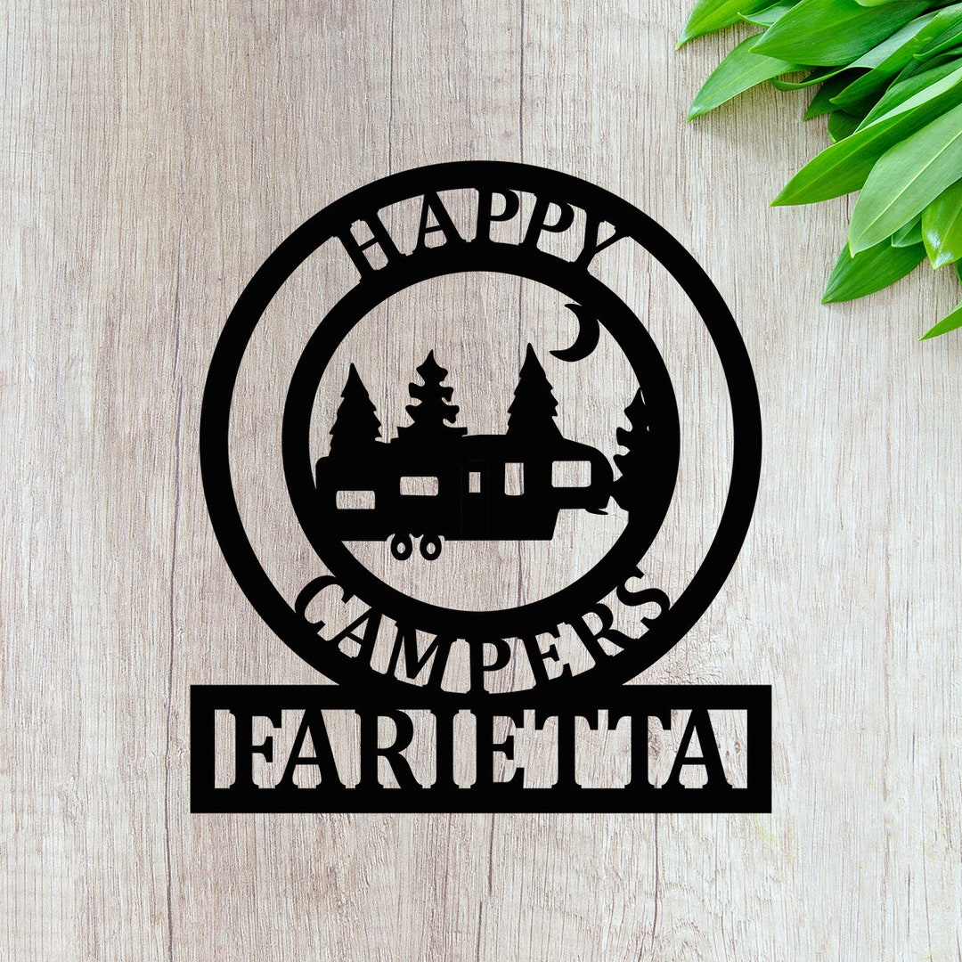 Customized Fifth Wheel Camper Sign - Metal ACM Our Happy Place Garden ...