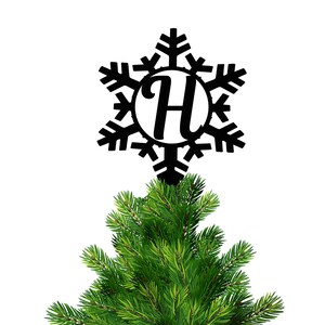 Initial Monogram Snowflake Tree Topper for Christmas Tree - Christmas ...