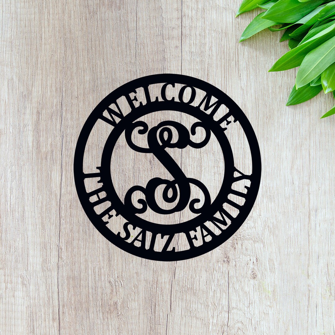 Welcome Last Name Est Sign Cutout for Front Door or Porch 18 Inch ...