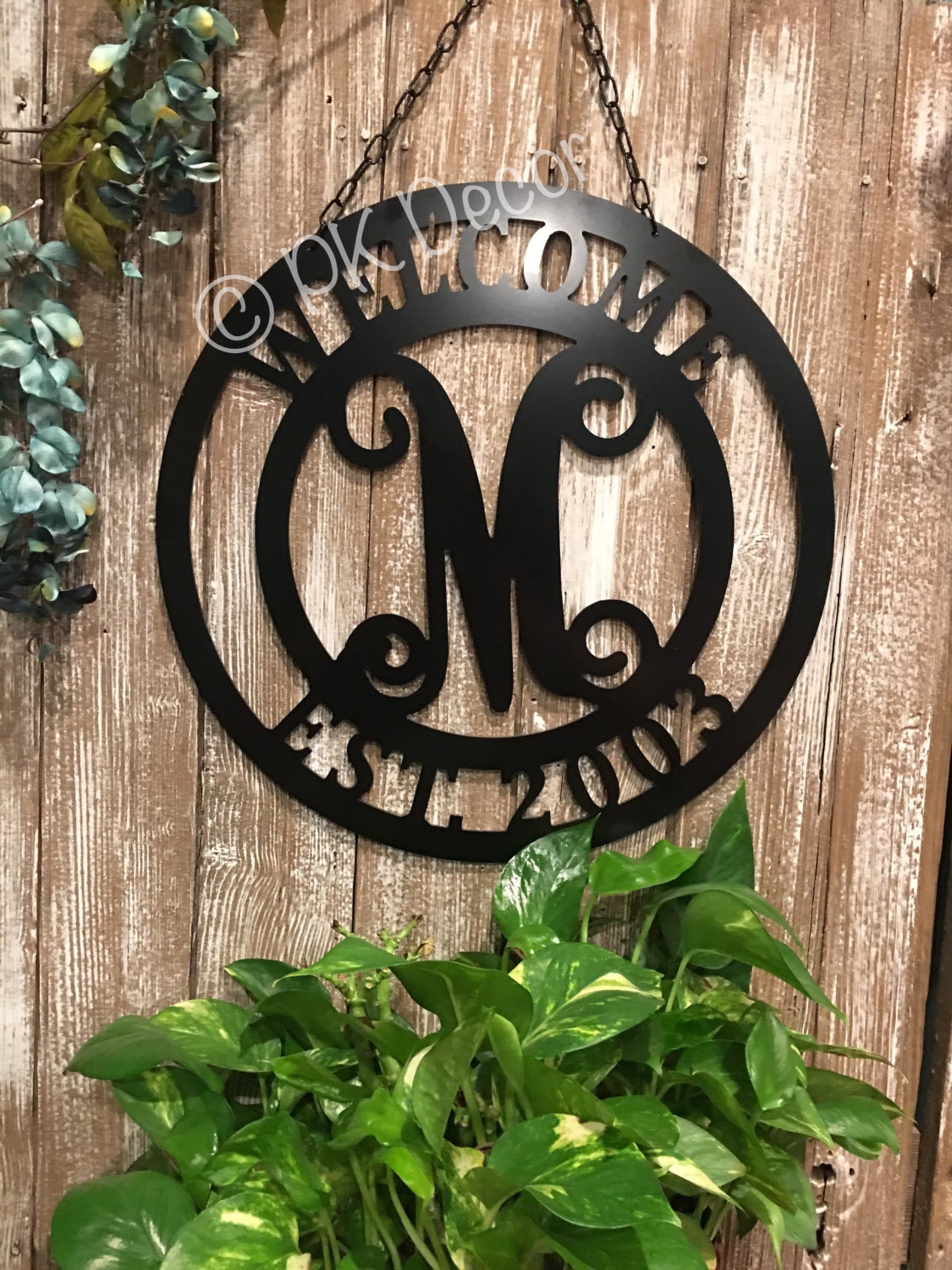 Welcome Last Name Est Sign Cutout for Front Door or Porch 18 - Etsy