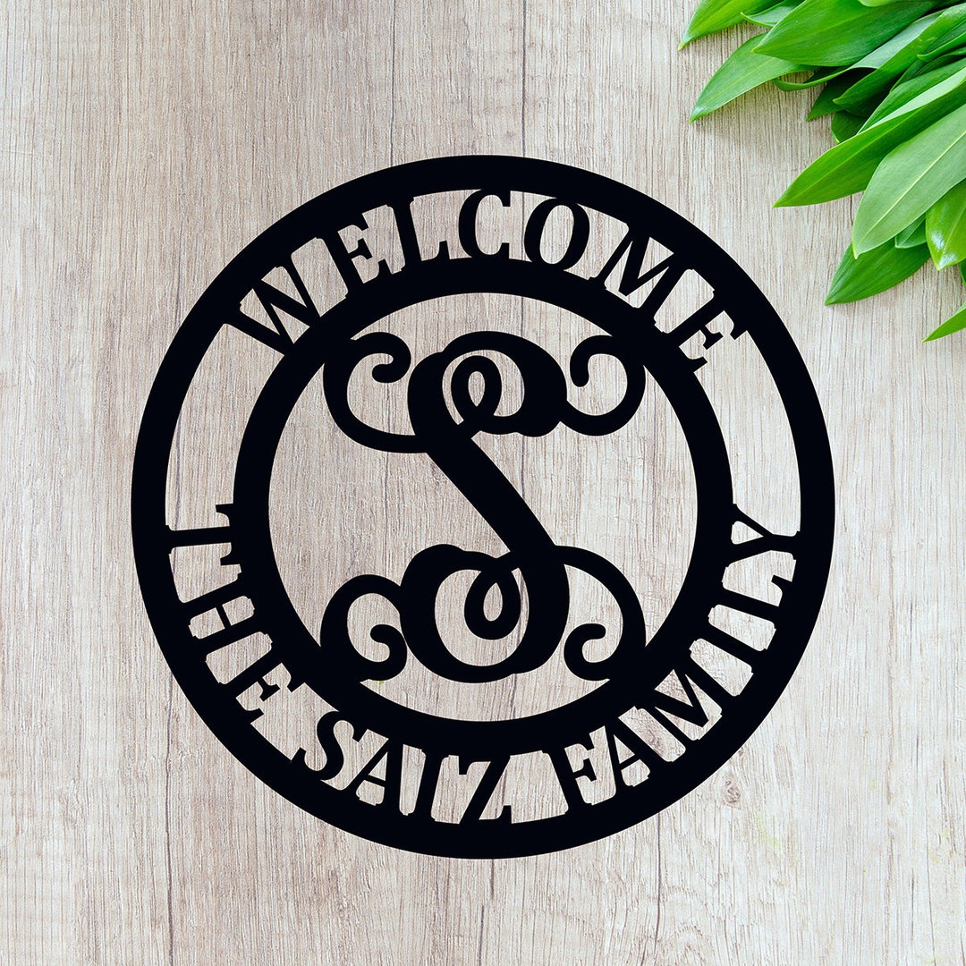 Welcome Last Name Est Sign Cutout for Front Door or Porch - 18 Inch ...