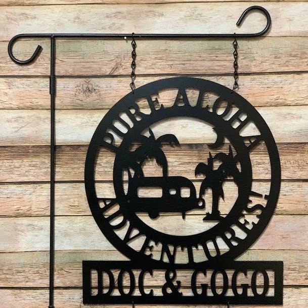 Customized Beach Camping Sign Happy Campers Palm Trees - Etsy