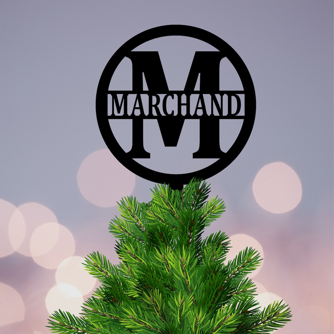 Personalized Christmas Tree Topper Decoration - Custom Last Name and ...