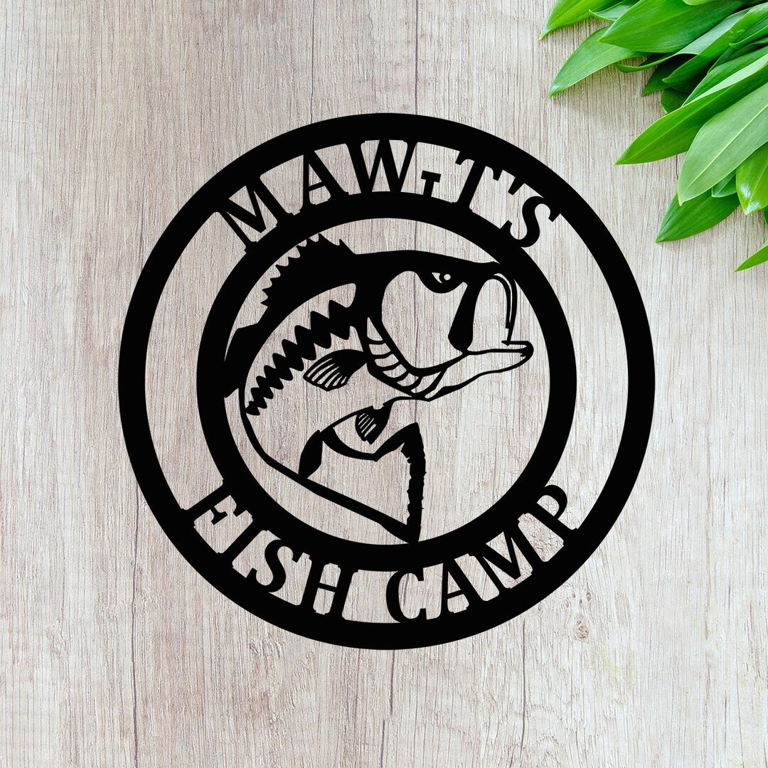 Personalized Bass Fishing Sign, Custom Bass Fish Gift for Him or Her ...