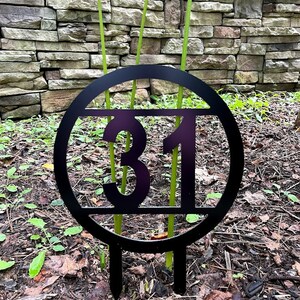 Address Sign - Metal ACM Address Garden Flag - House Number Yard Stake ...