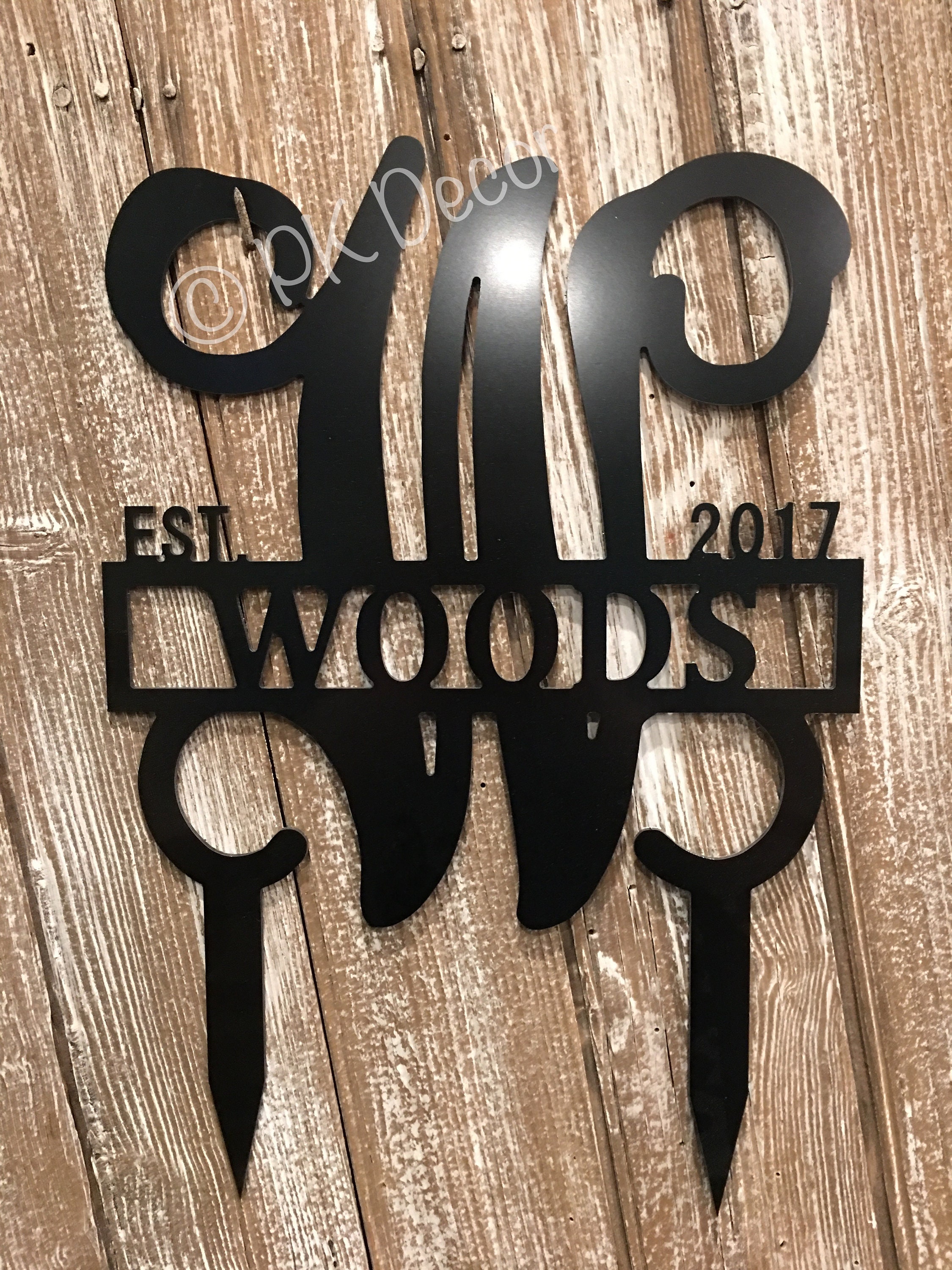 Customized Metal ACM Family Name and Initial Decor W Yard Stakes ...