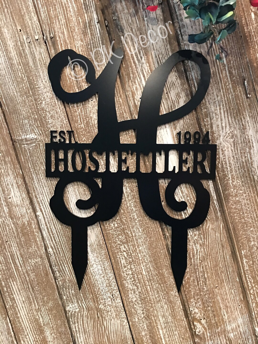 Customized Metal ACM Family Name and Initial Decor W Yard Stakes QUICK ...