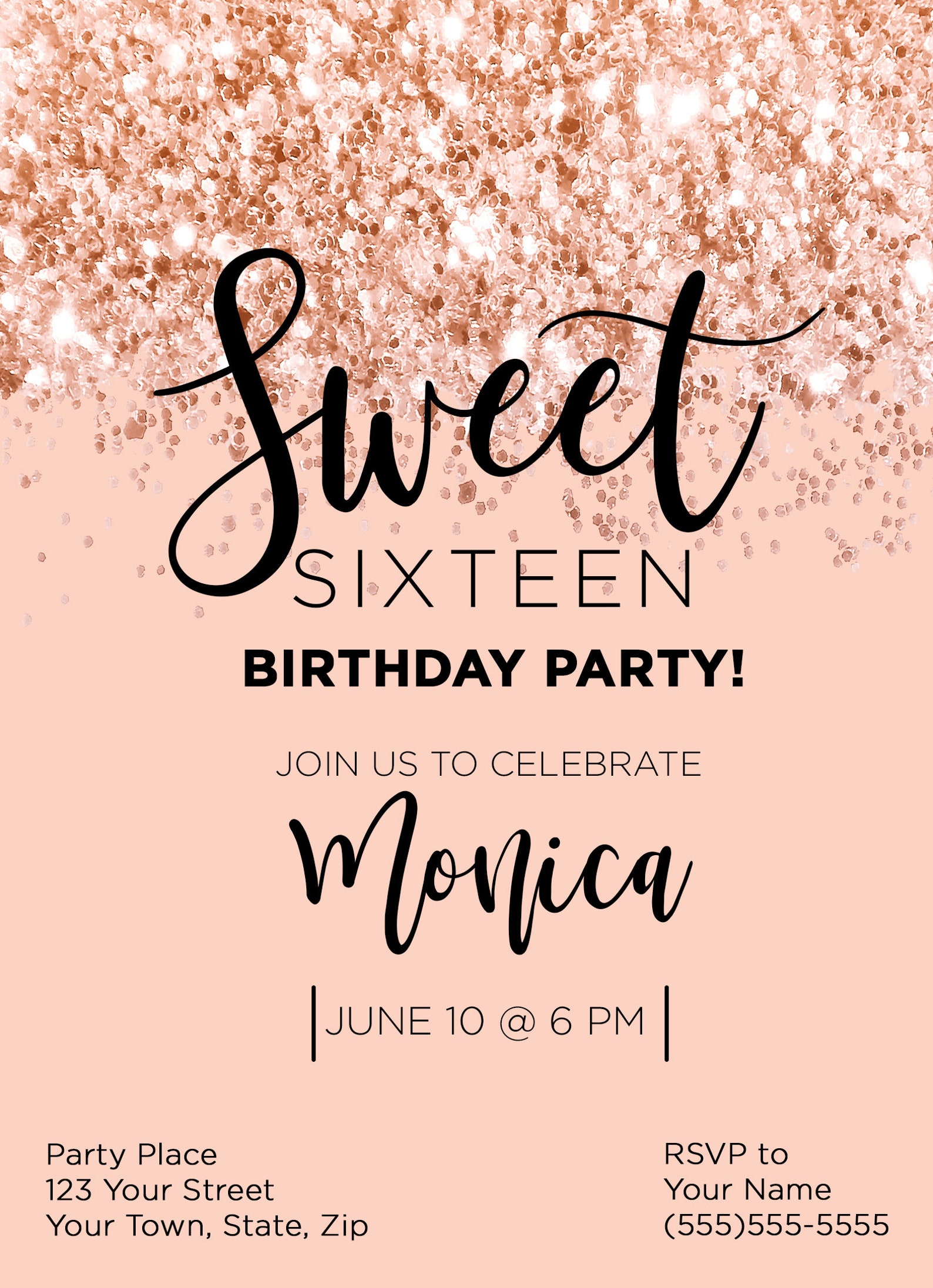 Sweet 16 Party Invite Set - Custom Party Invitation - Printable Party ...