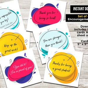 Encouragement Cards | Colorful for Students, Teachers | Inspirational ...
