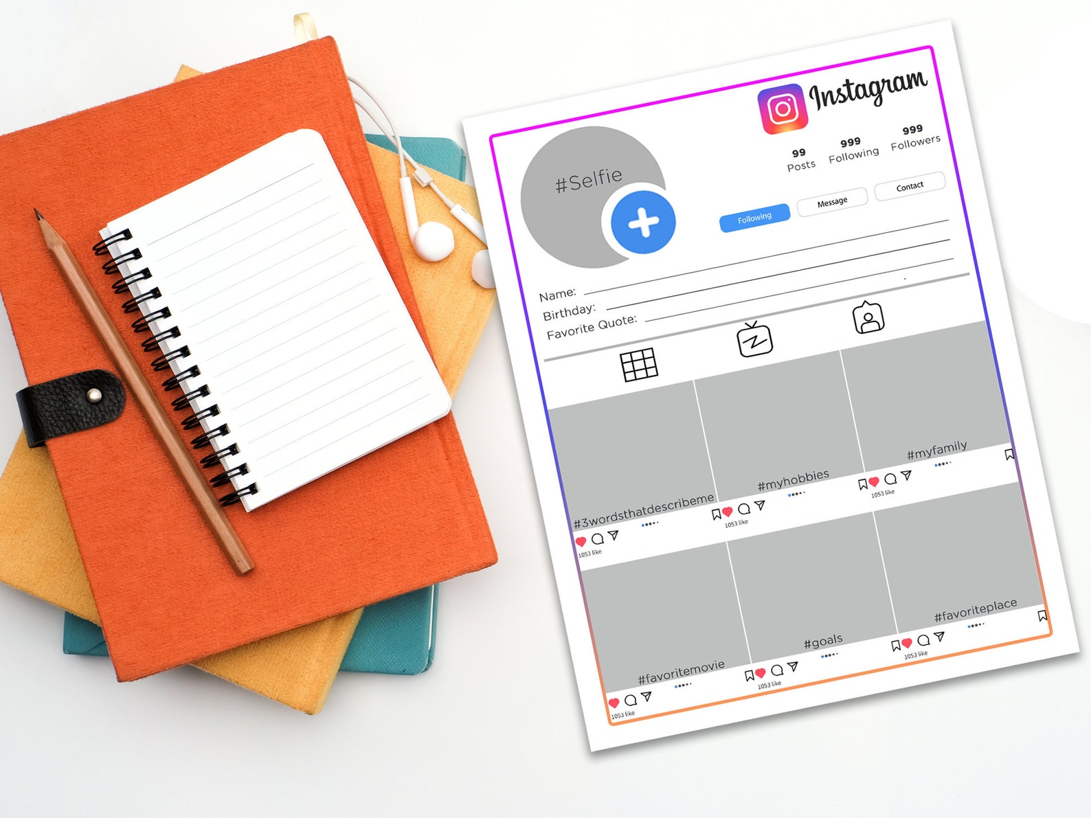 All About Me Meet the Student Instagram Template - Etsy