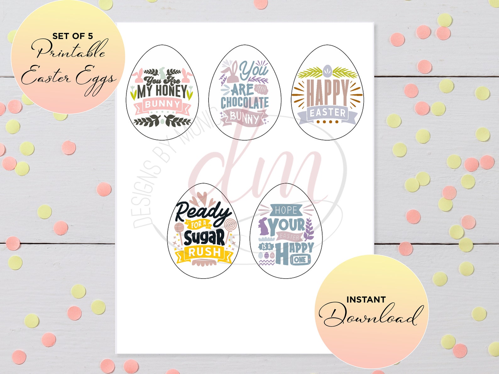 Easter Egg Set - Easter Egg Printable - Easter Egg Tags - Easter Egg ...