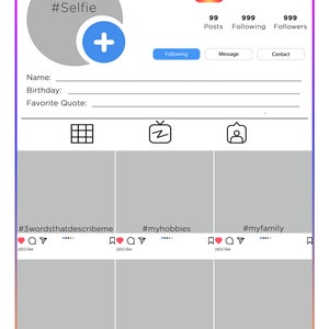 All About Me Meet the Student Instagram Template - Etsy