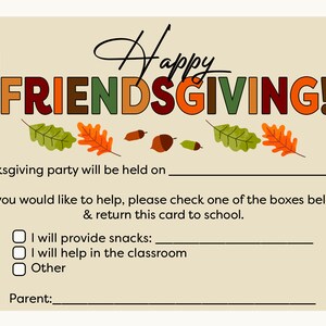 Friendsgiving-thanksgiving-class-party-invitation - Etsy
