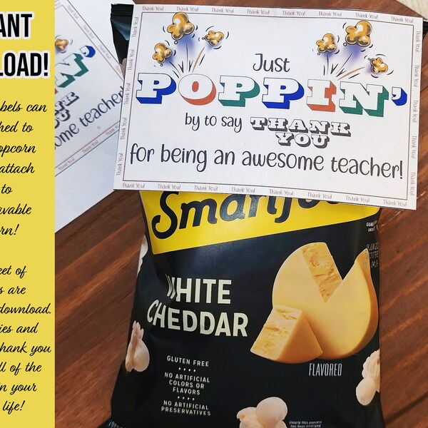 Teacher Appreciation Popcorn - Etsy