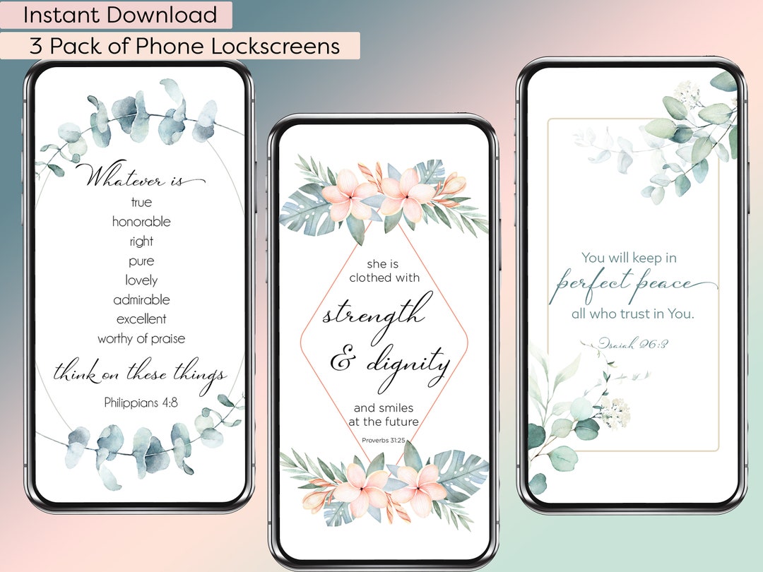 Phone Lockscreen - Scripture Art Phone Lock Screen - Encouraging Lock ...