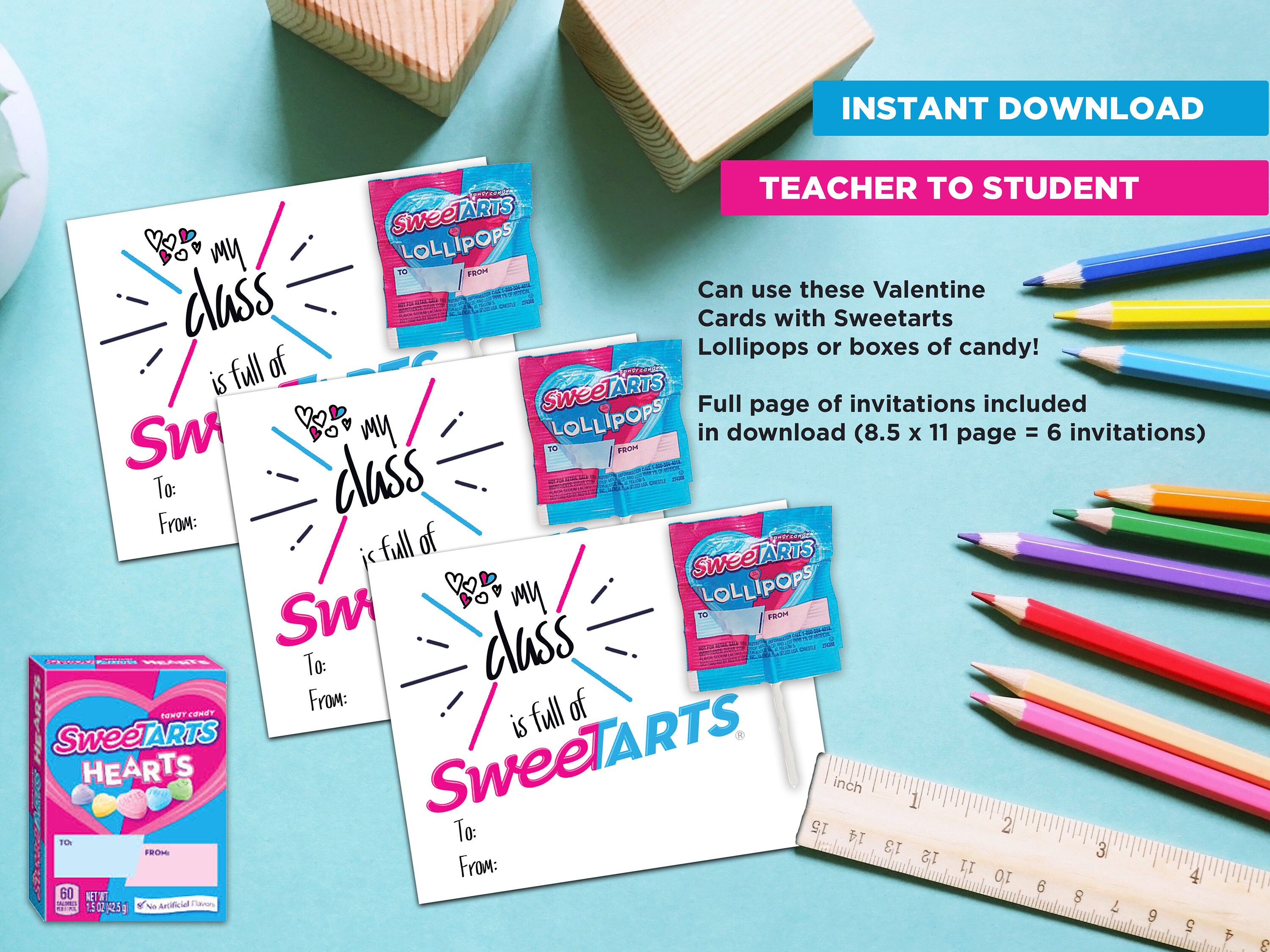 Valentines Day Card - Teacher to Student - From Teacher - Etsy