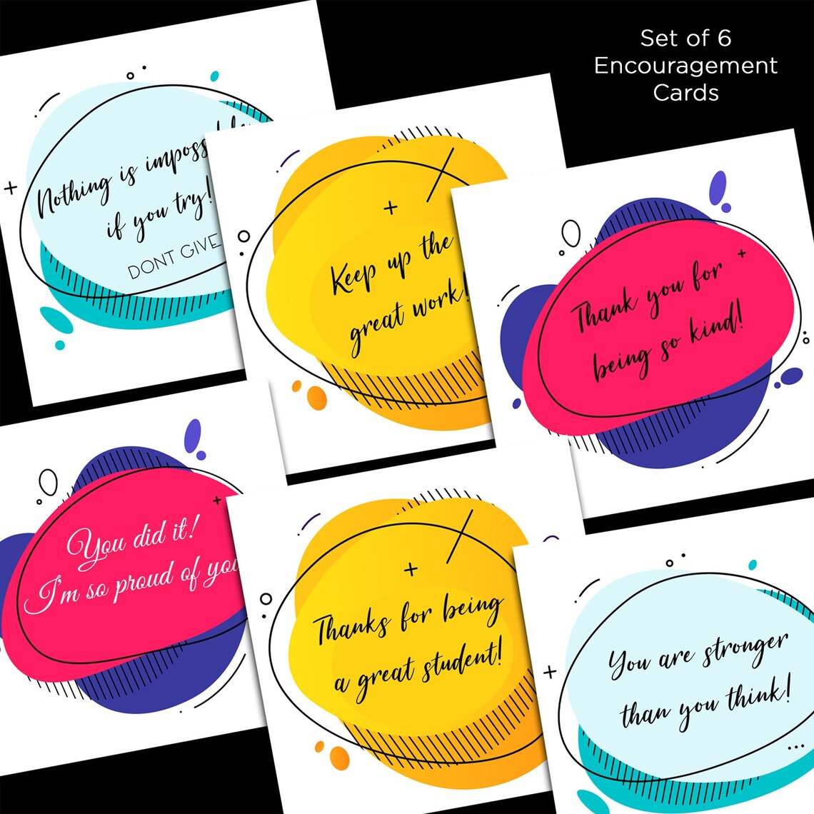 Encouragement Cards Colorful for Students, Teachers Inspirational Cards ...