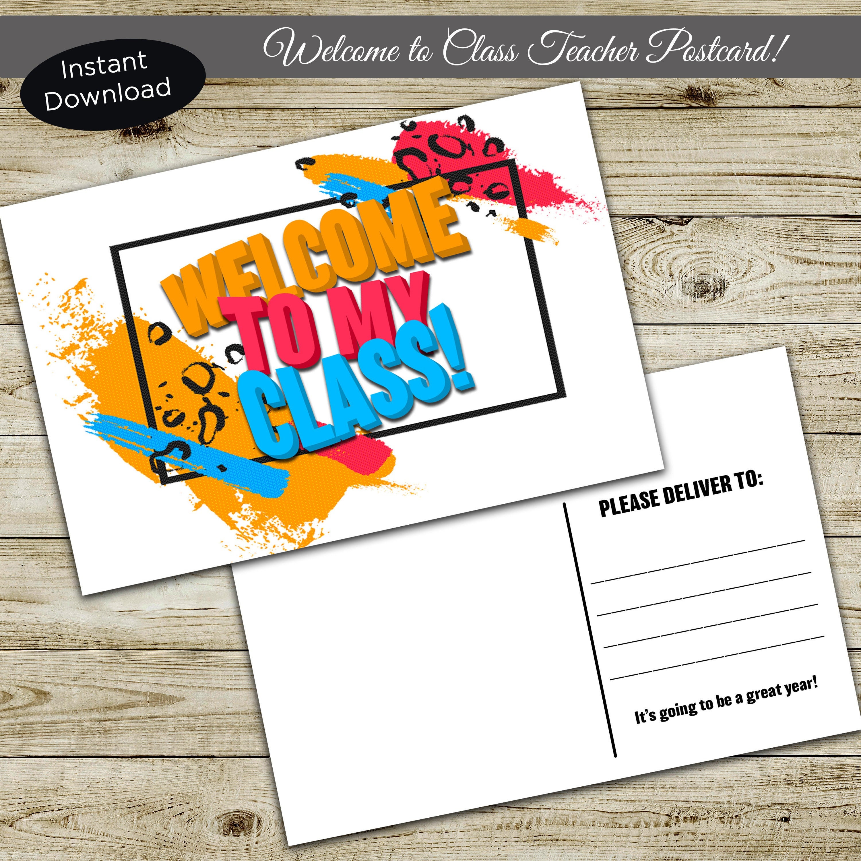 Meet the Teacher - Welcome to My Class Postcard - Teacher to Student ...