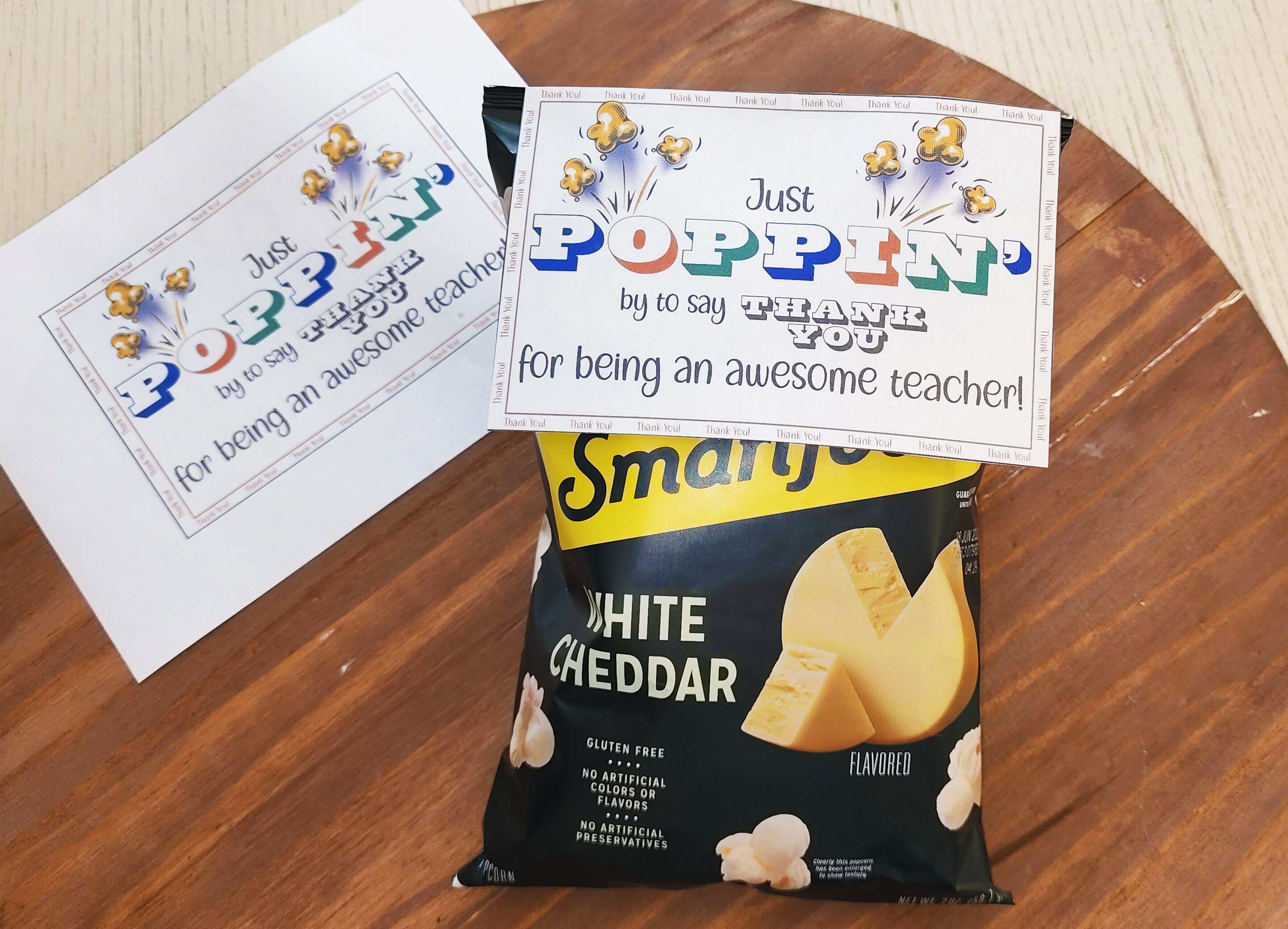 Teacher Gift - End of Year Teacher Appreciation - Popcorn Label - Just ...