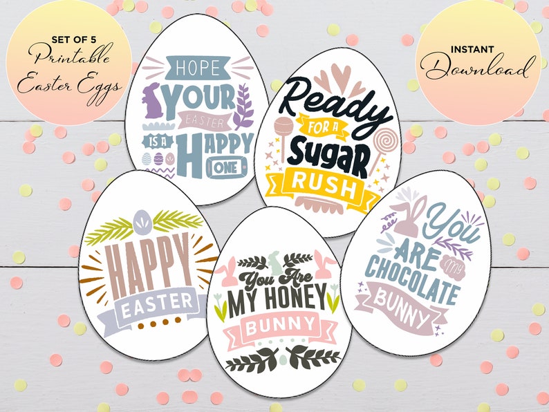 Easter Egg Set - Easter Egg Printable - Easter Egg Tags - Easter Egg ...