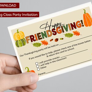 Friendsgiving-thanksgiving-class-party-invitation - Etsy