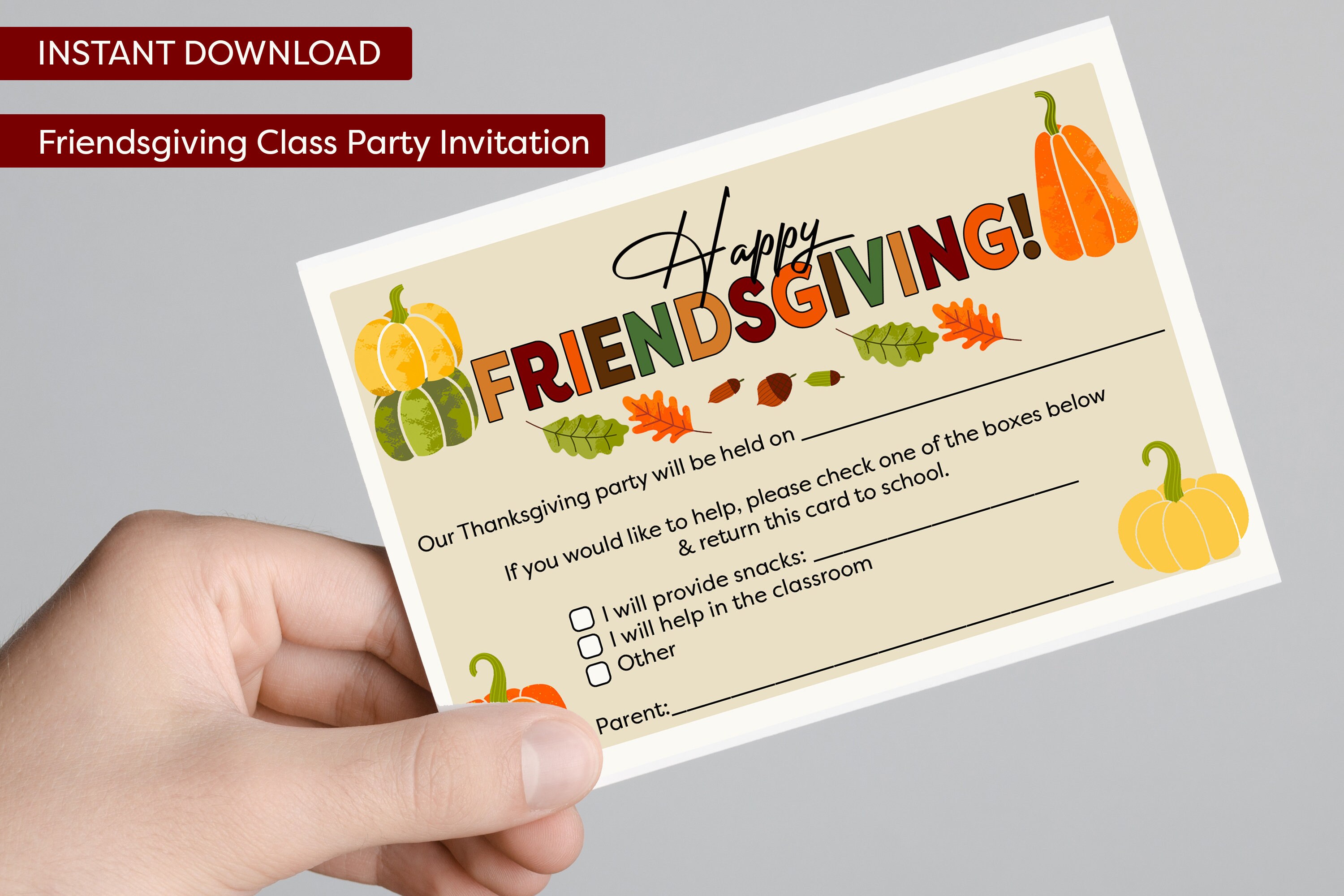 Friendsgiving-thanksgiving-class-party-invitation - Etsy