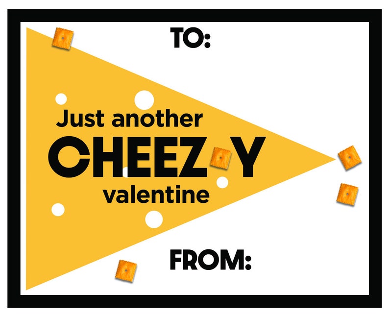 Printable Valentines Card - Cheez-y Cheez-it Valentine Cards - - Etsy