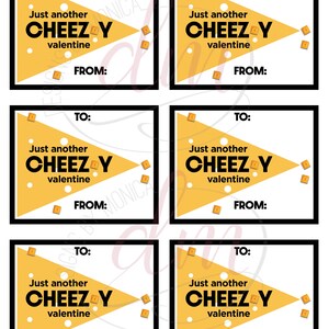 Printable Valentines Card - Cheez-y Cheez-it Valentine Cards - - Etsy