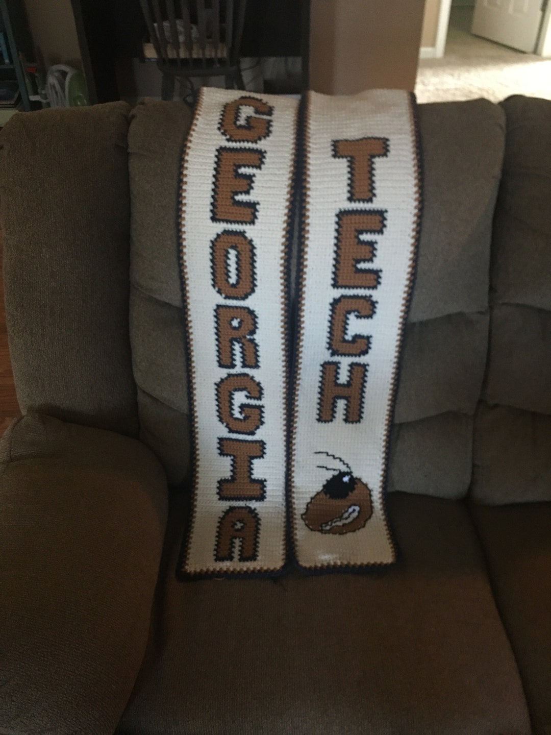 Georgia Tech Scarf Crochet PATTERN PATTERN ONLY - Etsy