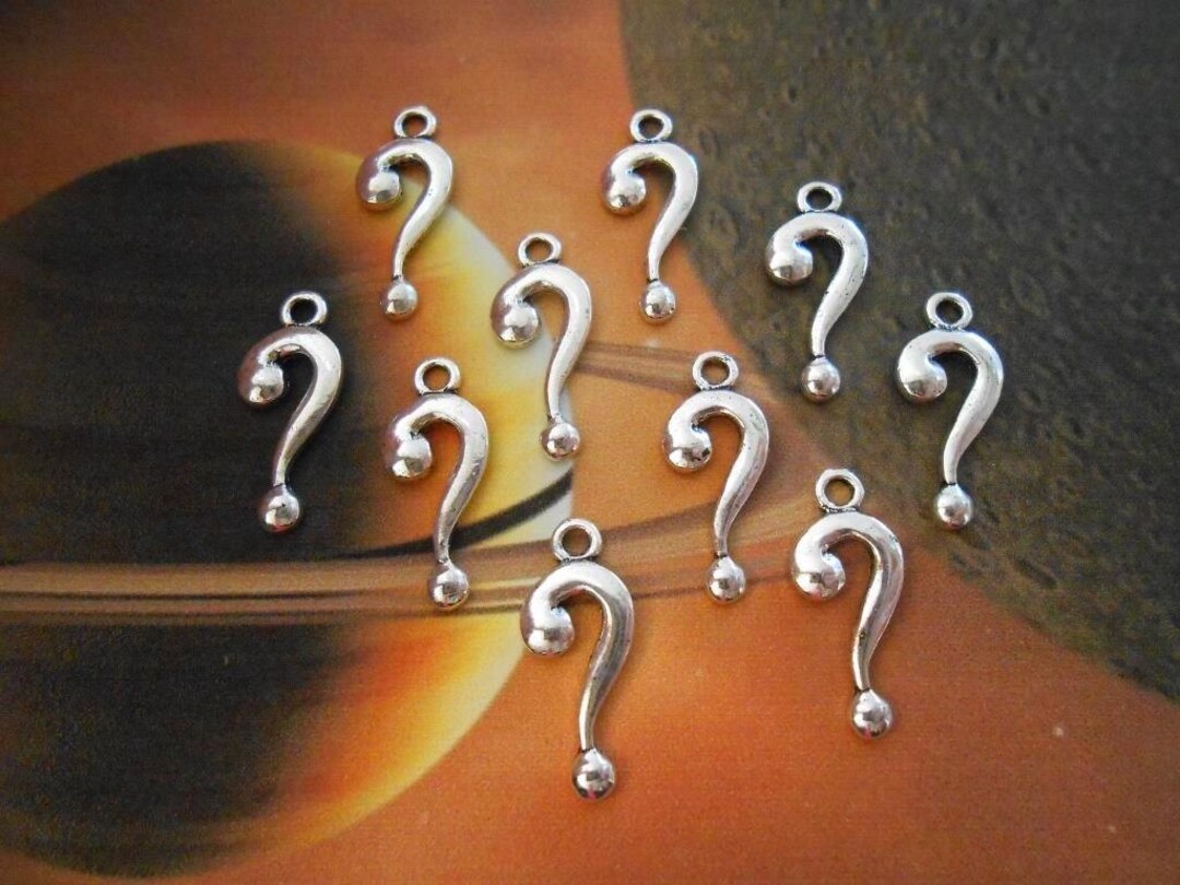 20 Question Mark Charms Silver Punctuation Riddler Surprise - Etsy