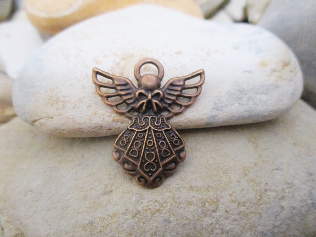 Copper Angel Pendants: Ornate Christmas Charms (set of 2) - Etsy