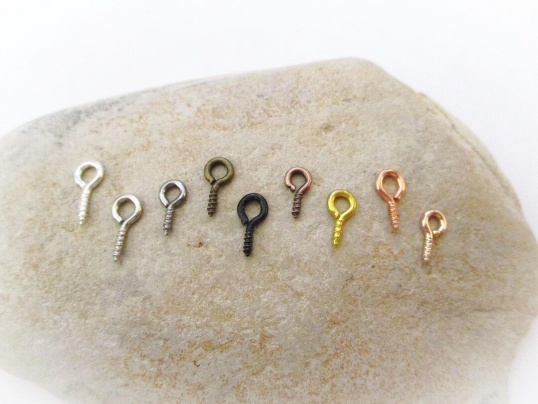 50 Tiny Screw Eye Pins: Jewelry Making Bails, 8 Colors - Etsy
