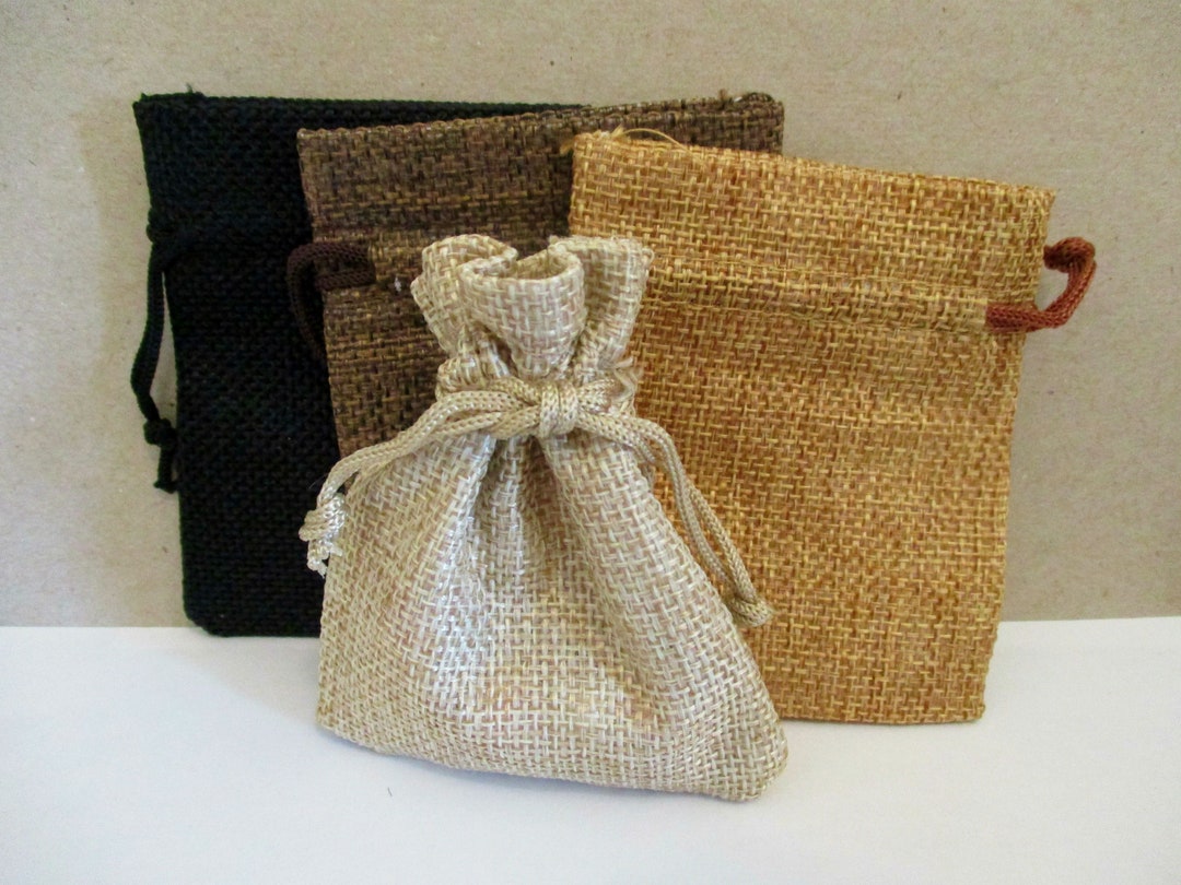 Jute Drawstring Bags: Burlap Jewelry Pouches, Set of 4 - Etsy