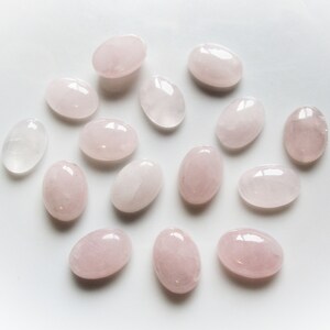 5 Oval Rose Quartz Stone Cabochons 18x13 Mm Pink Gemstone Flat Backs ...