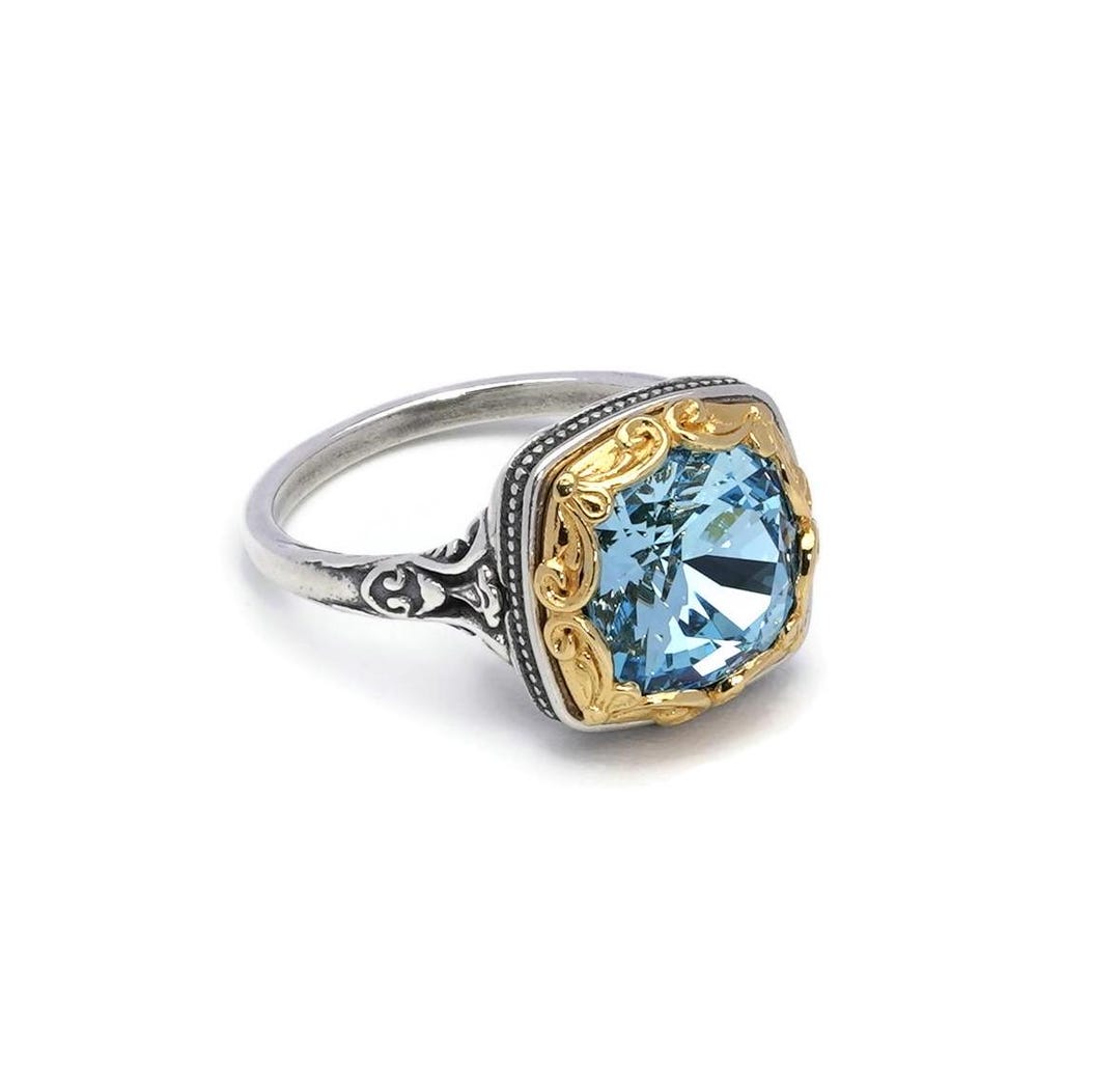 Byzantine Ring Laskaridis With Aquamarine Crystal Stone Rings Jewelry ...