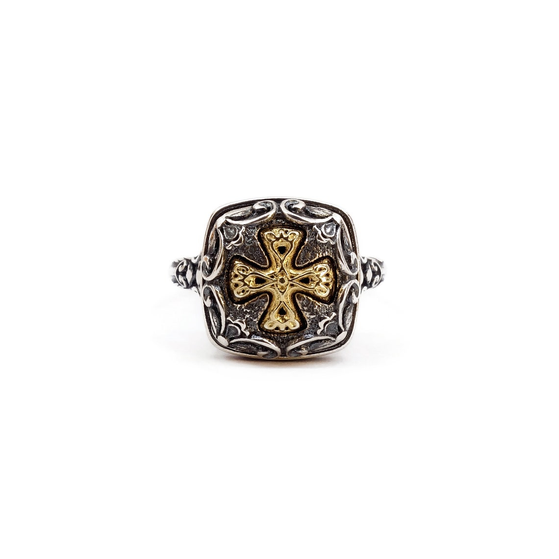 Byzantine Cross Ring Laskaridis Ring Sterling Silver 925 Gold - Etsy