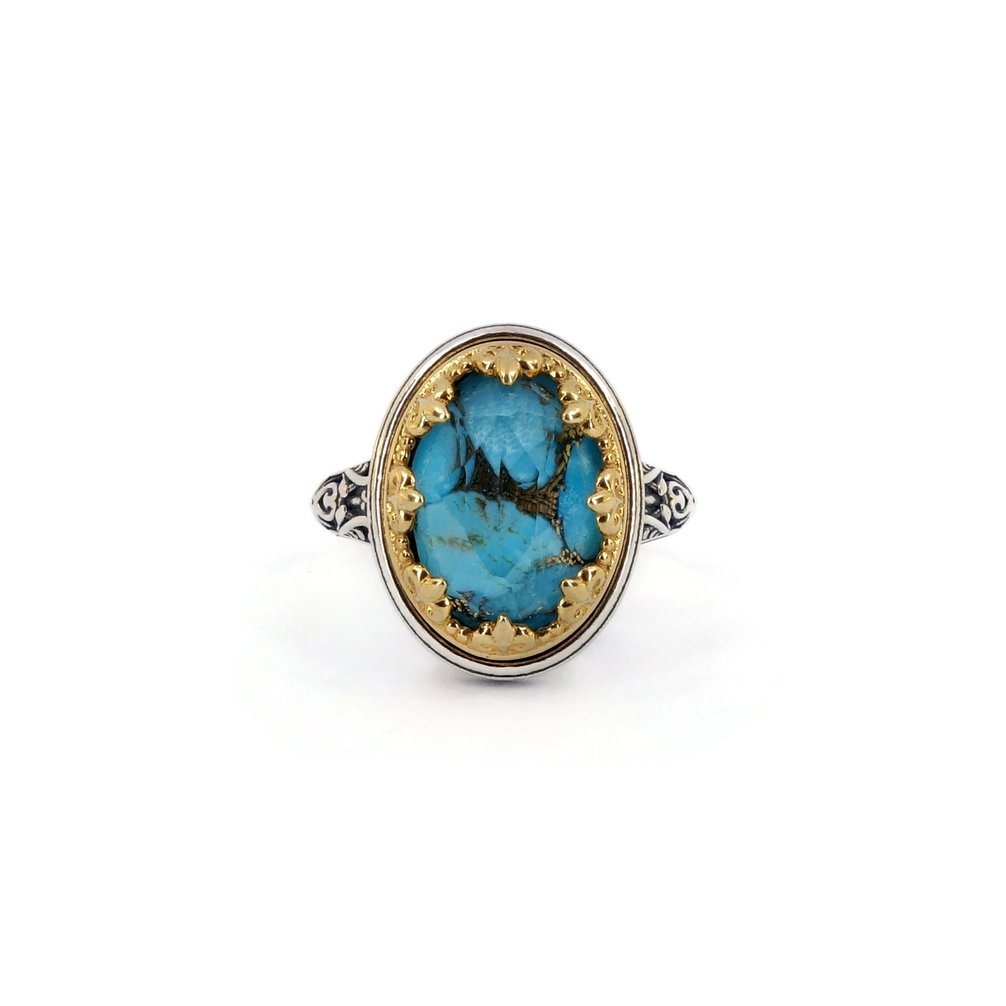 Byzantine Ring Laskaridis With Turquoise Doublet Gemstone - Etsy