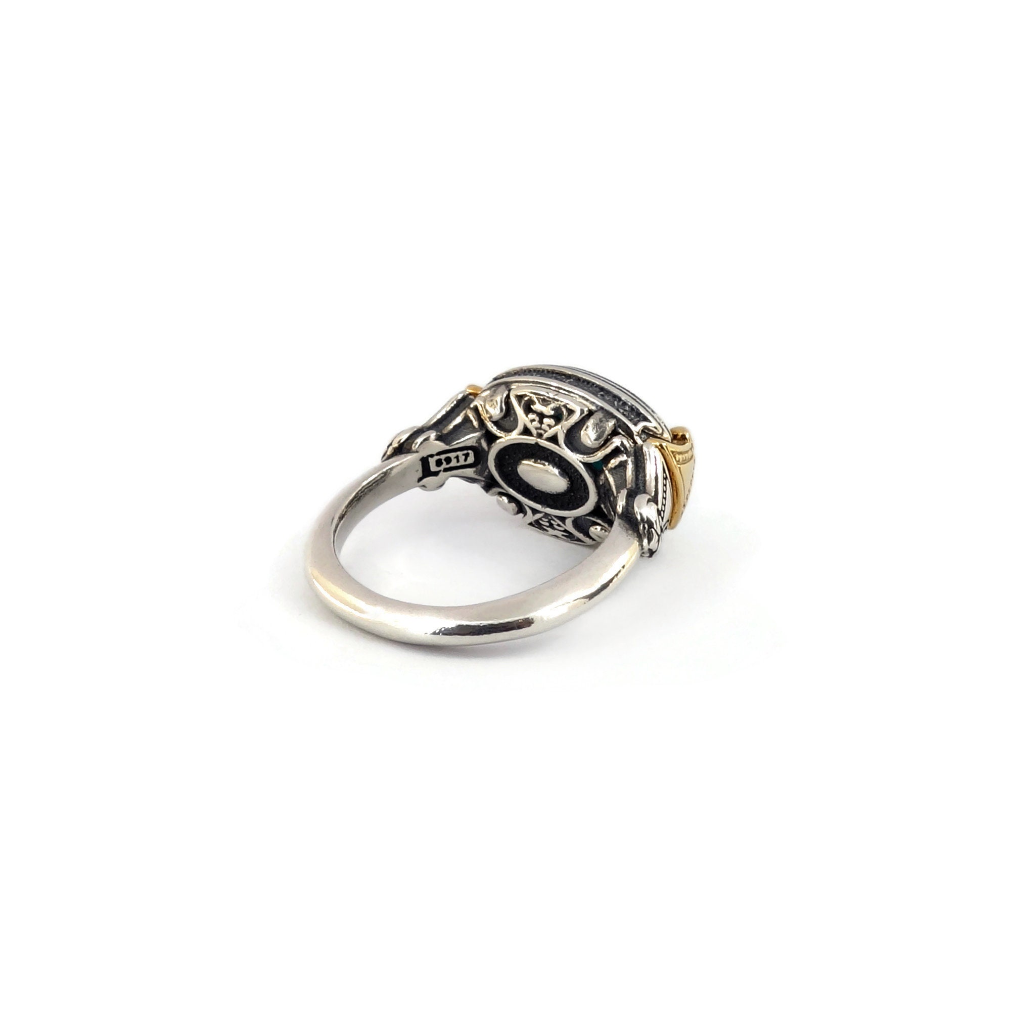 Byzantine Ring Laskaridis With Amazonite Doublet Stone Sterling Silver ...
