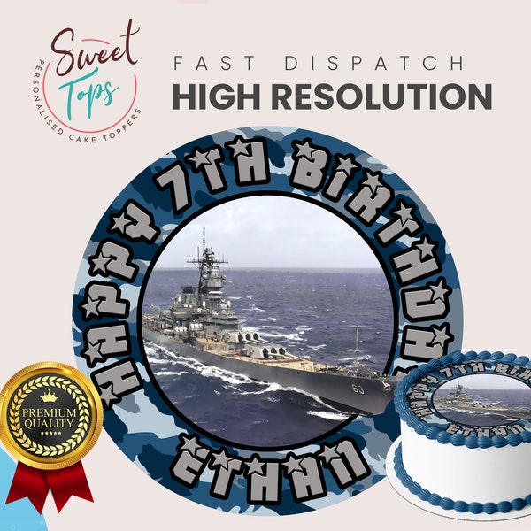 Navy Cake Topper - Etsy